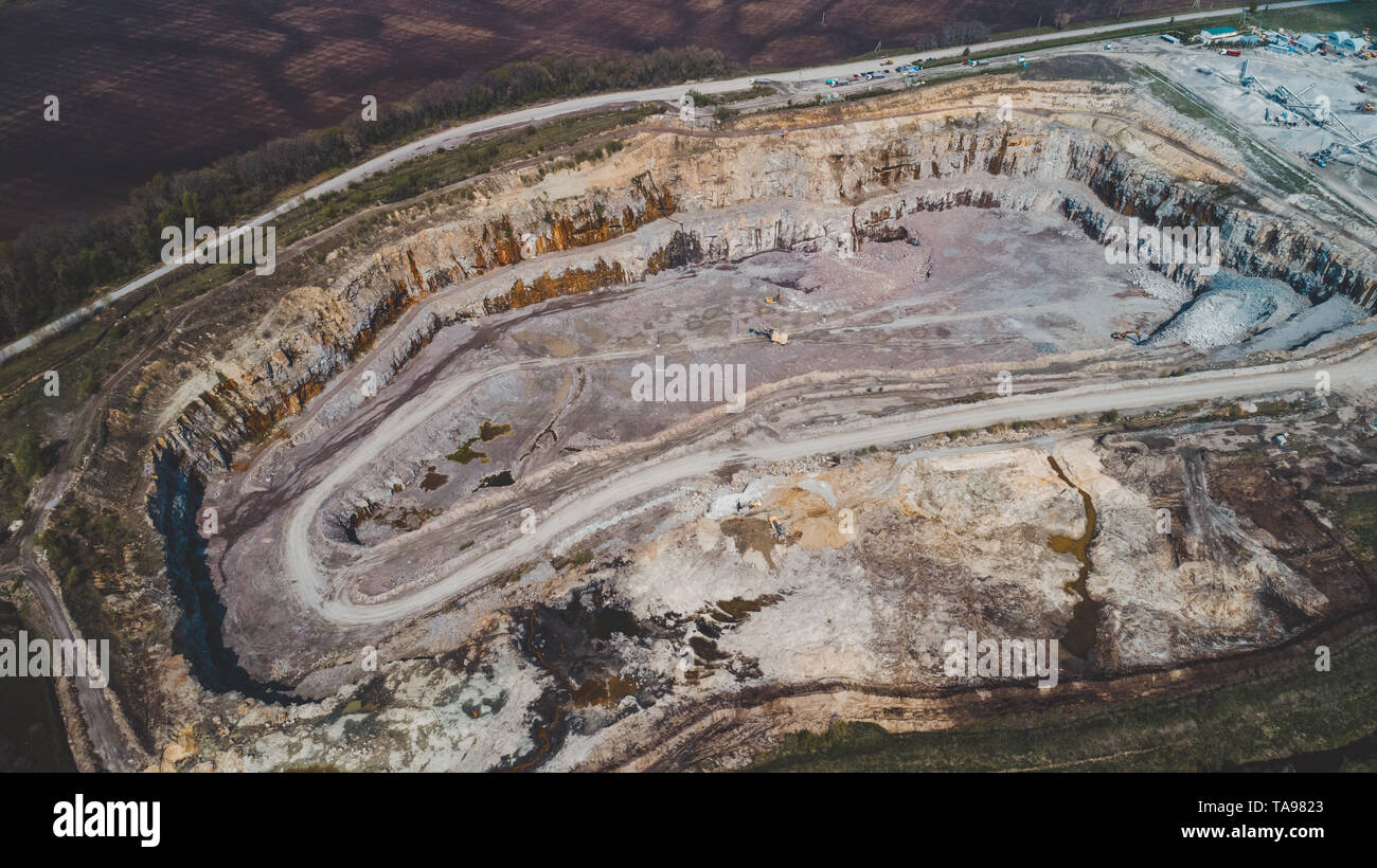 Aerial view granite quarry mining hi-res stock photography and images ...
