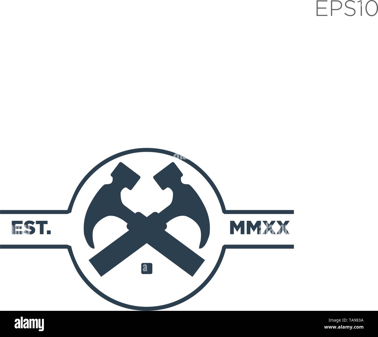 hammer logo design vector element isolated - vector Stock Vector Image ...