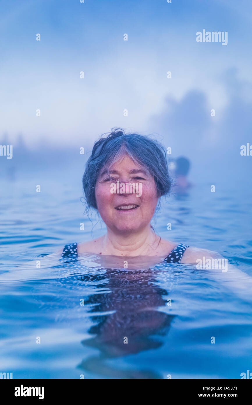 Karen Rentz soaking in the Secret Lagoon, a natural hot springs in ...