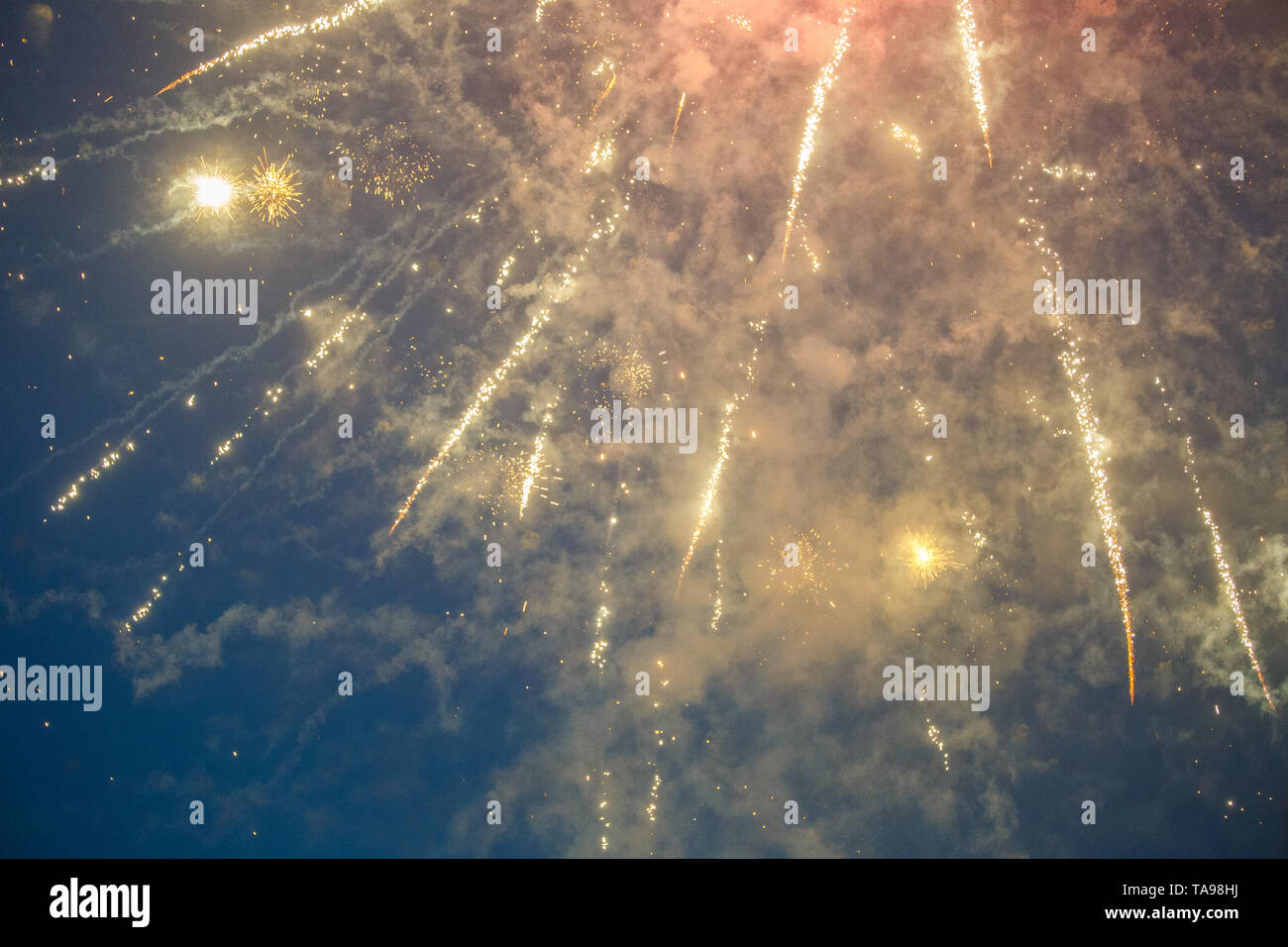 Photo of New Year's fireworks in sky Stock Photo - Alamy