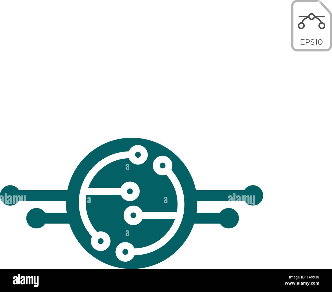 circuit connecting logo vector icon abstract design element isolated ...