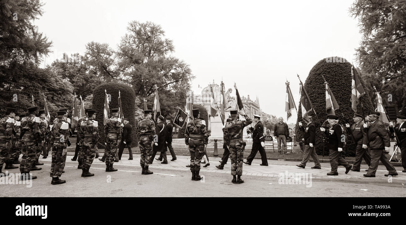 STRASBOURG, FRANCE - MAY 8, 2017: US, German French soldiers at ...