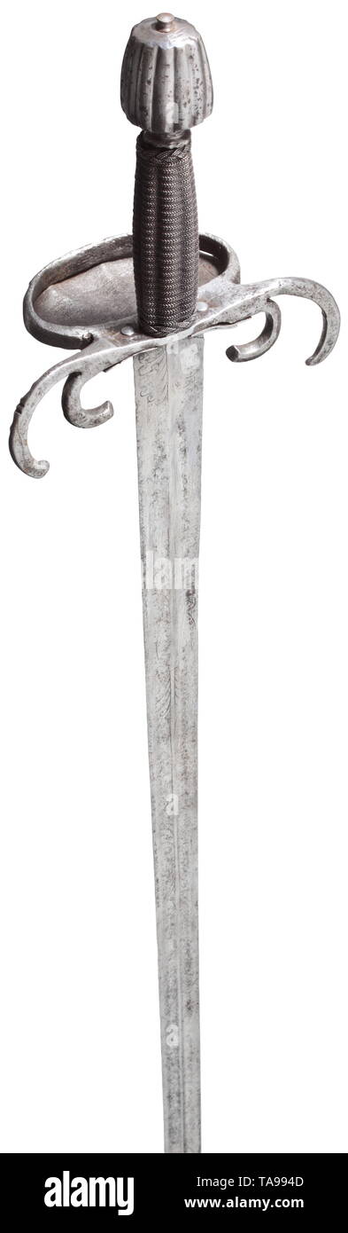 A Venetian crab-hilt sword, circa 1620 Double-edged blade of diamond ...