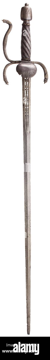 A German rapier, circa 1600 Double-edged blade of diamond section ...