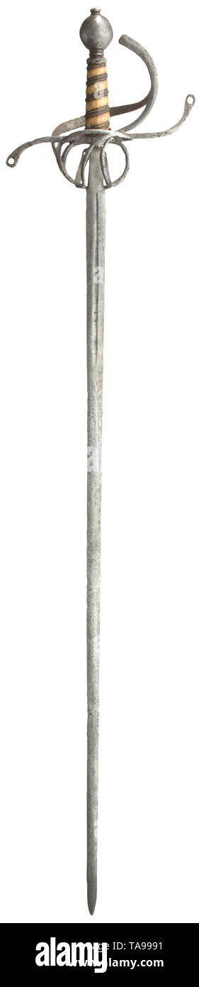 A Spanish rapier, early 17th century Double-edged, long blade. Both ...