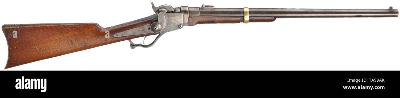 A Starr carbine, M 1858 Rifled bore in cal..54, in muzzle area ...