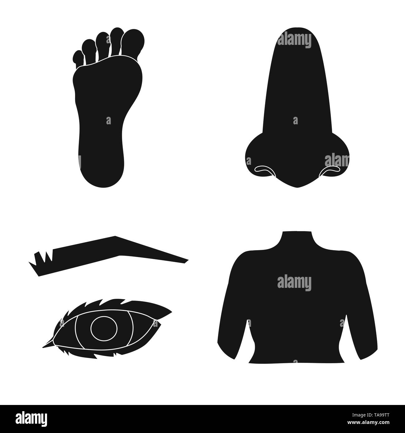 Vector design of body and part icon. Set of body and anatomy vector ...