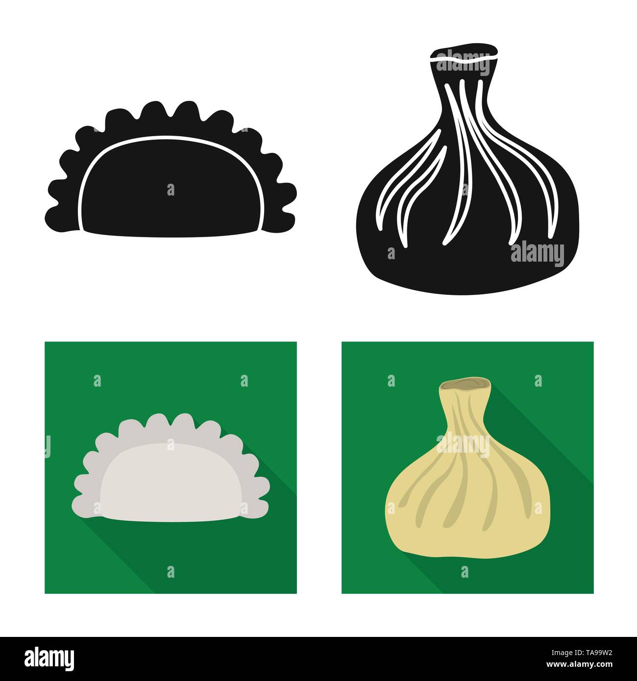 Vector illustration of products and cooking icon. Set of products and ...