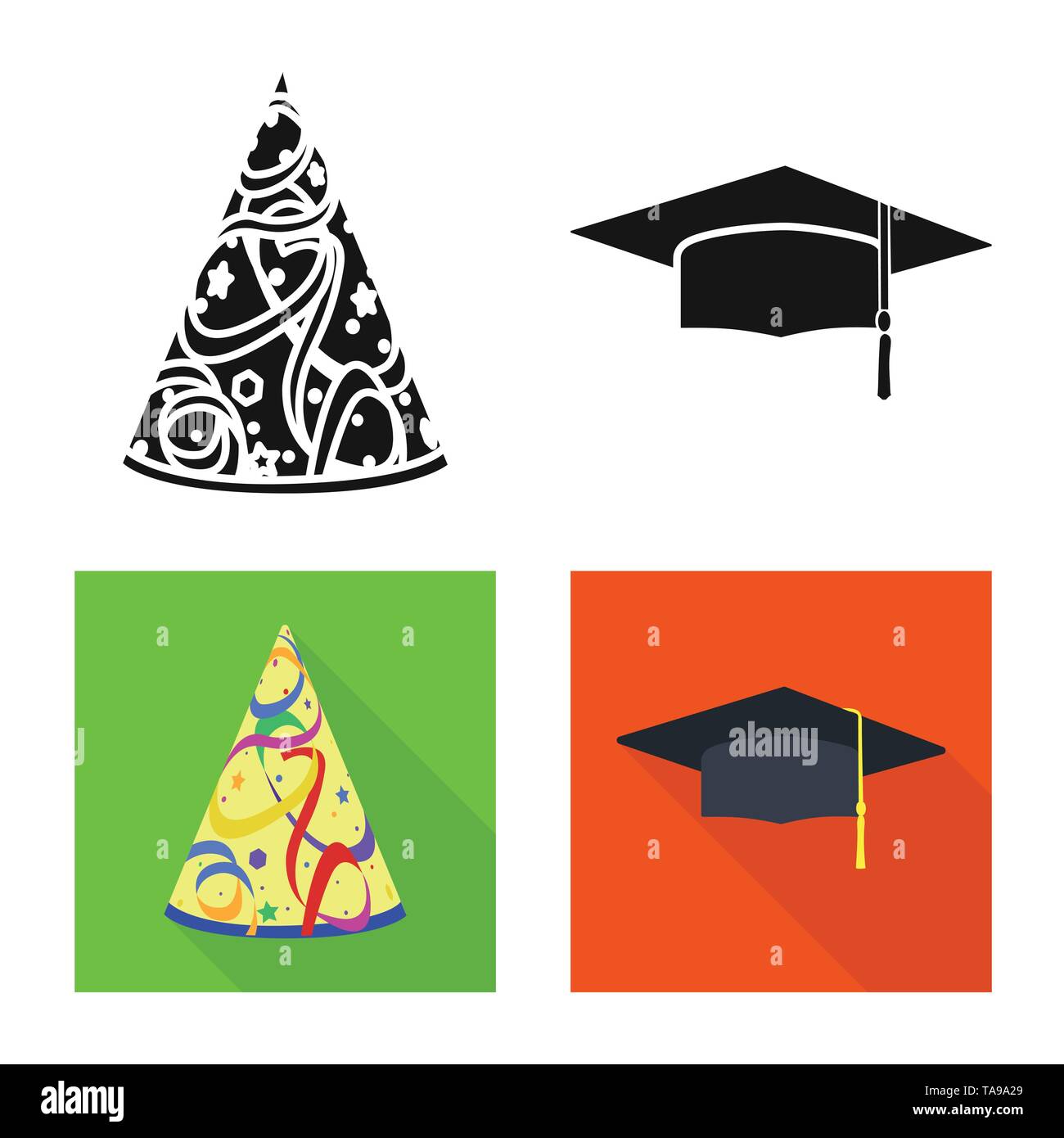 Vector illustration of clothing and cap symbol. Collection of clothing ...