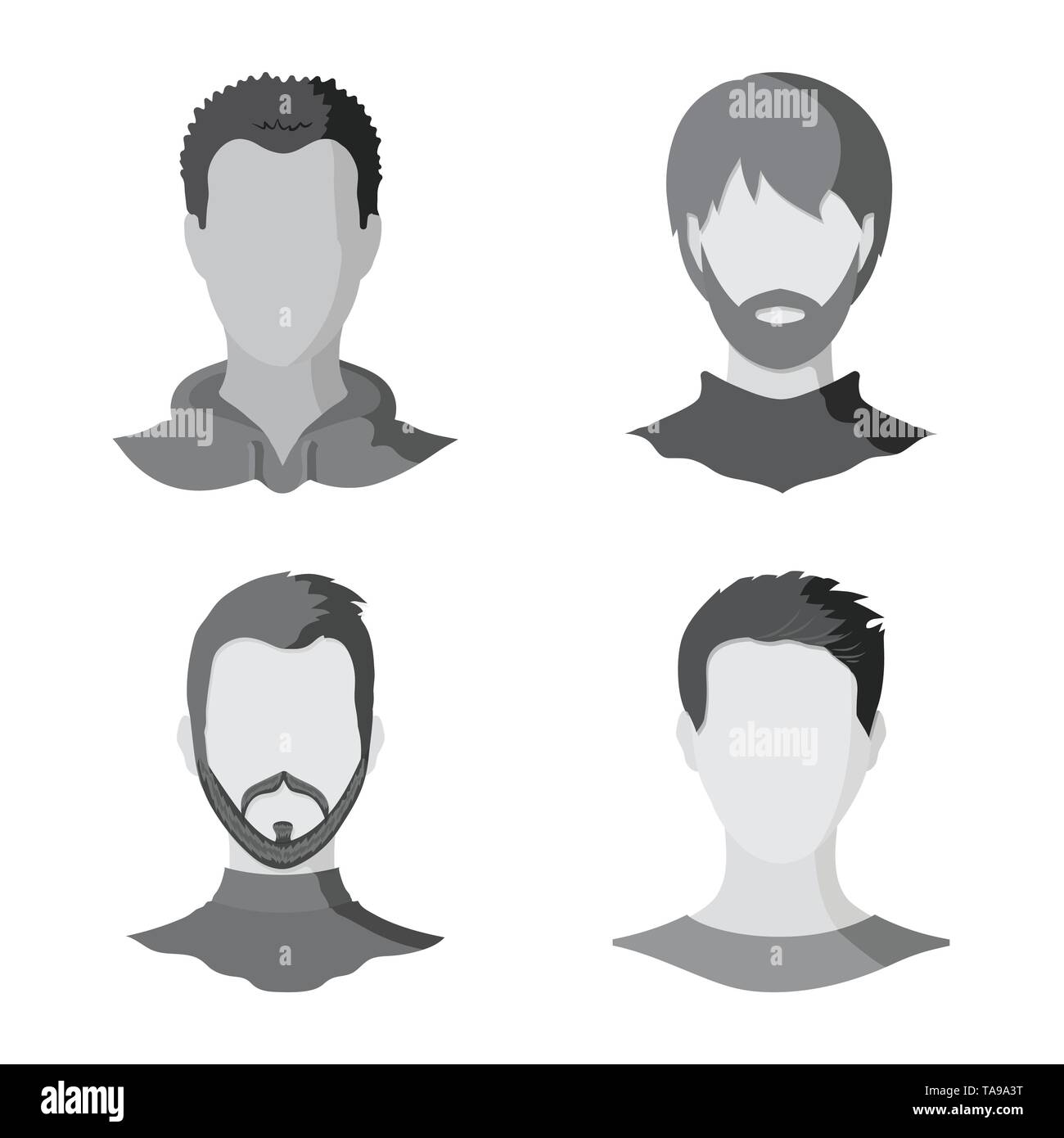 Vector design of character and profile logo. Collection of character ...