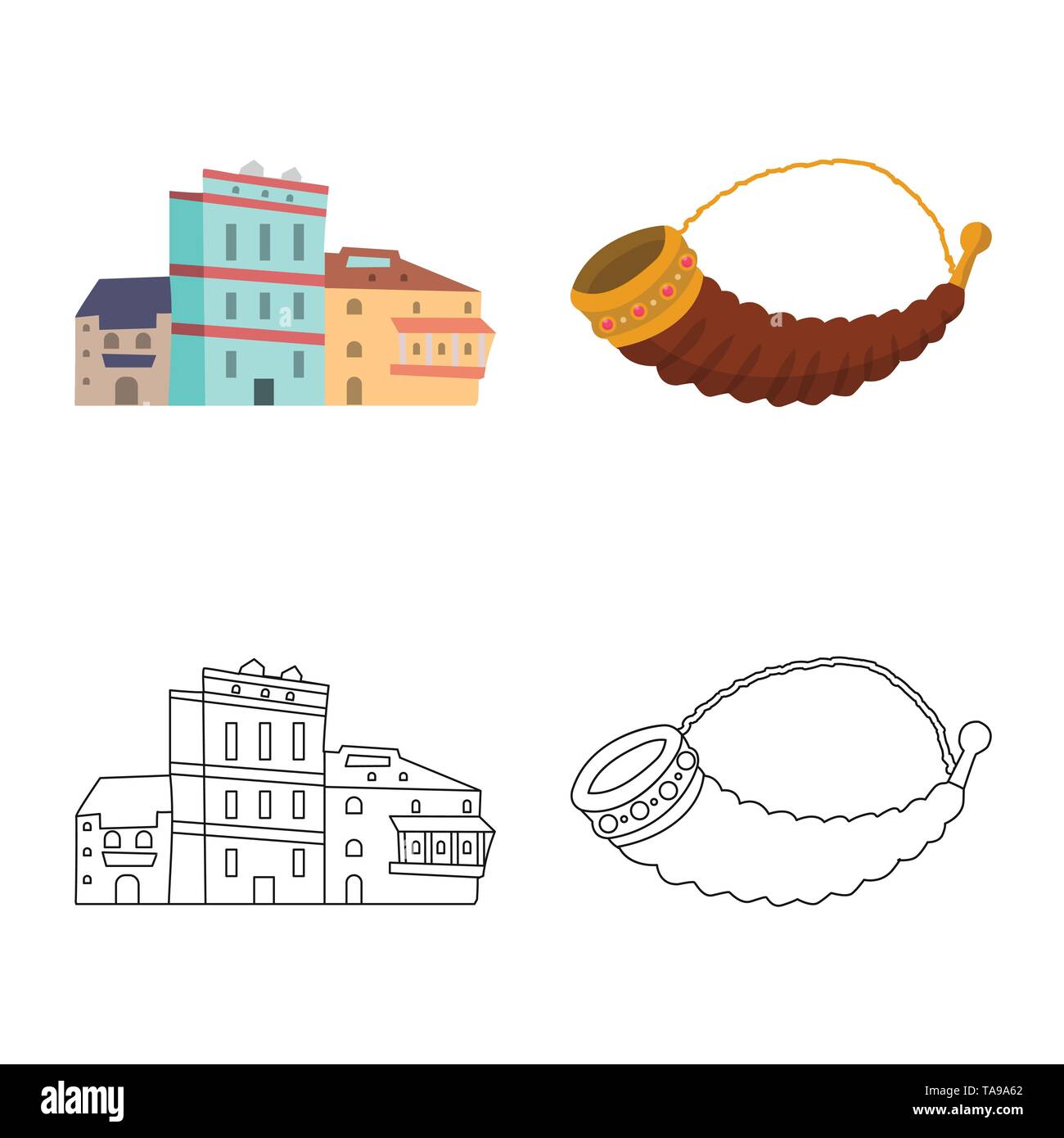 Vector design of culture and sightseeing sign. Set of culture and ...