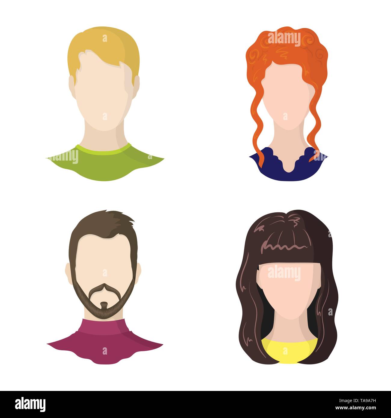Isolated object of avatar and dummy icon. Collection of avatar and ...