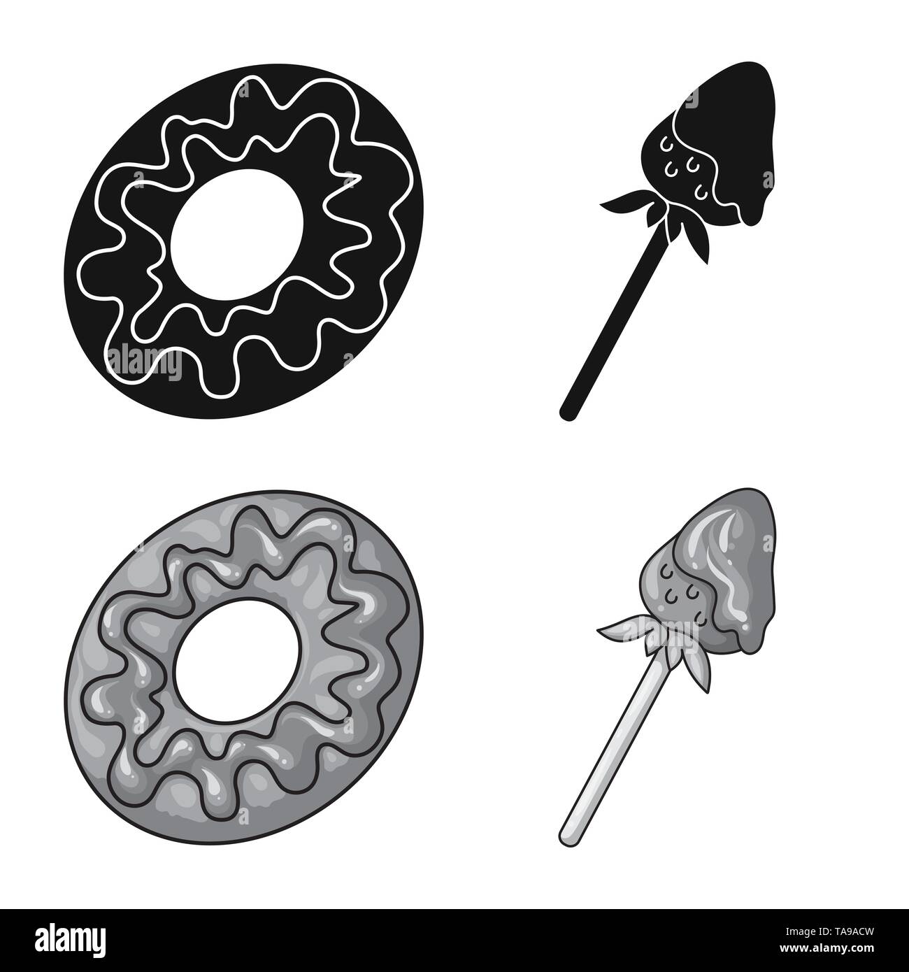 Vector design of confectionery and culinary icon. Set of confectionery ...