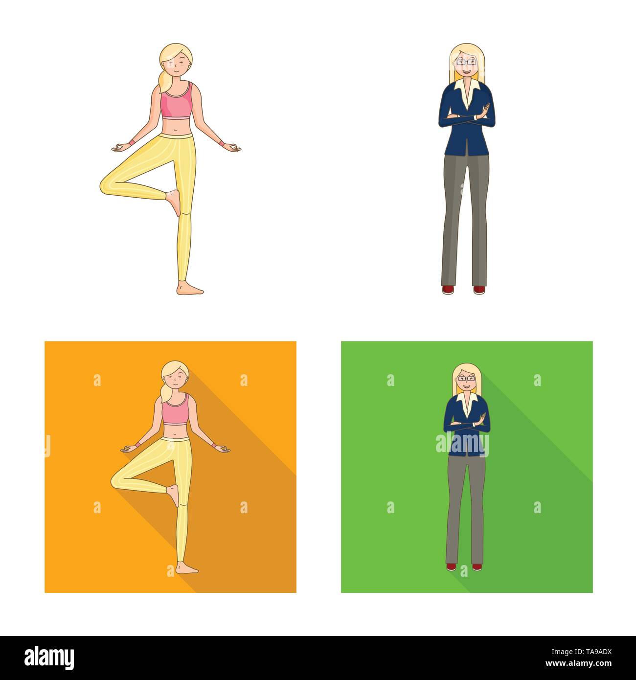 Vector design of posture and mood logo. Collection of posture and ...