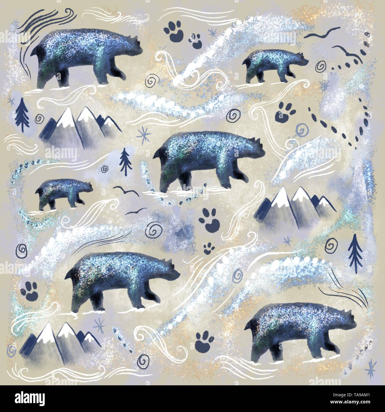 Bears pattern hi-res stock photography and images - Alamy