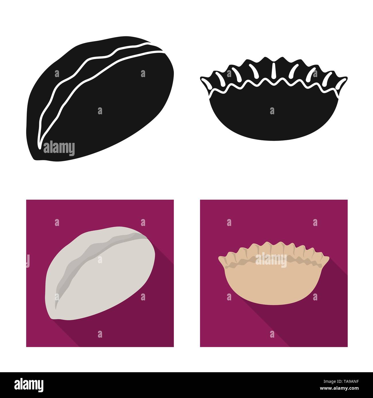 Vector illustration of products and cooking symbol. Collection of ...