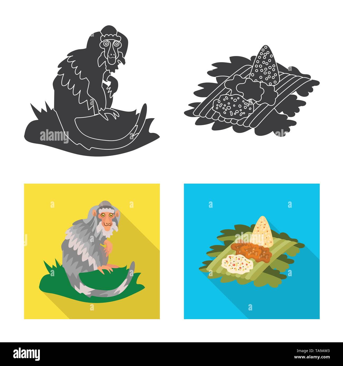 Monkey eating curry Cut Out Stock Images & Pictures - Alamy