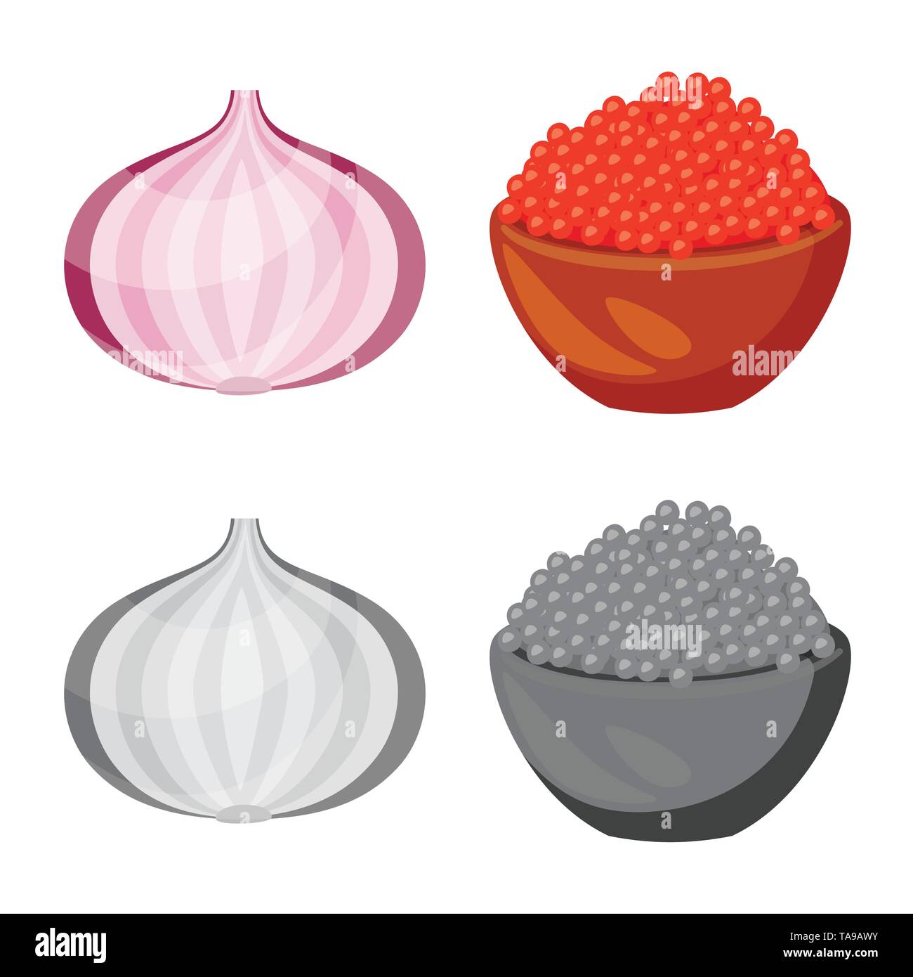 Vector illustration of taste and product sign. Collection of taste and ...