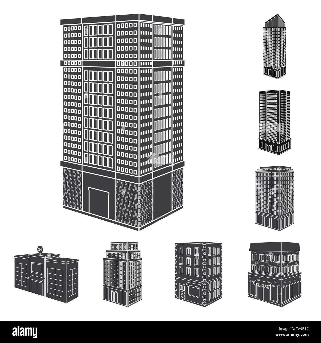Vector design of architecture and estate icon. Set of architecture and ...