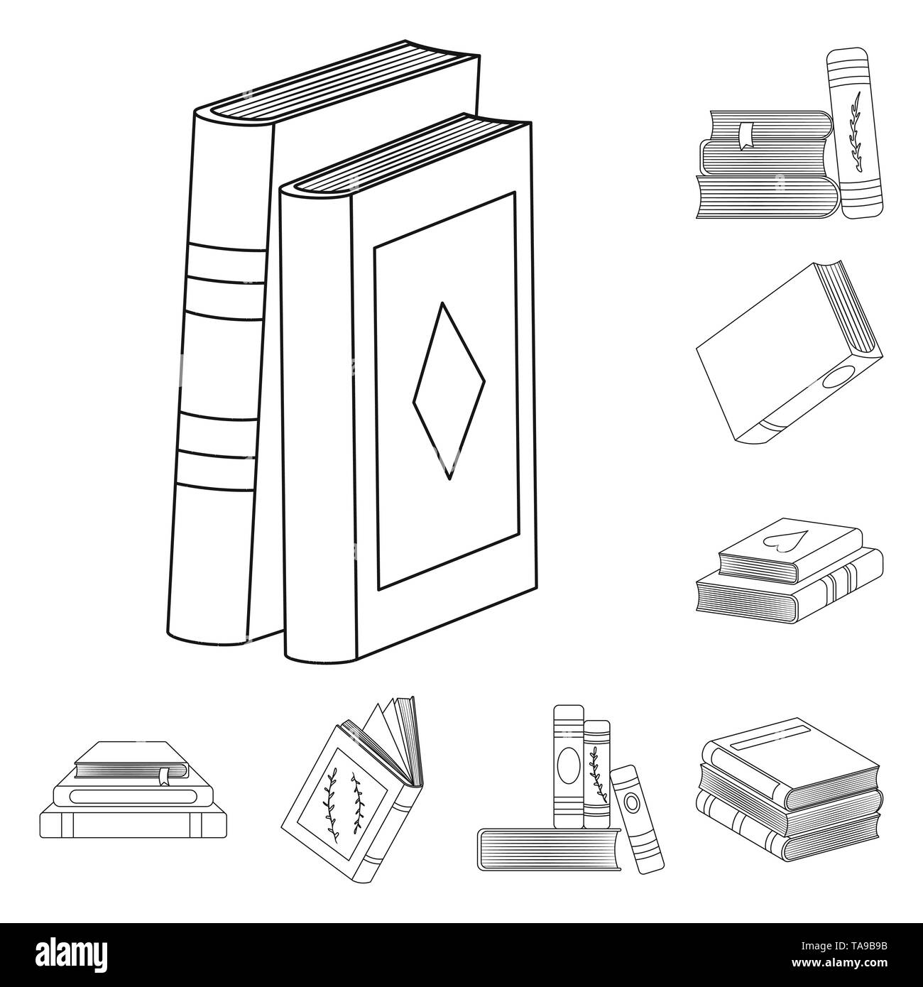 Isolated object of study and literature symbol. Set of study and source ...