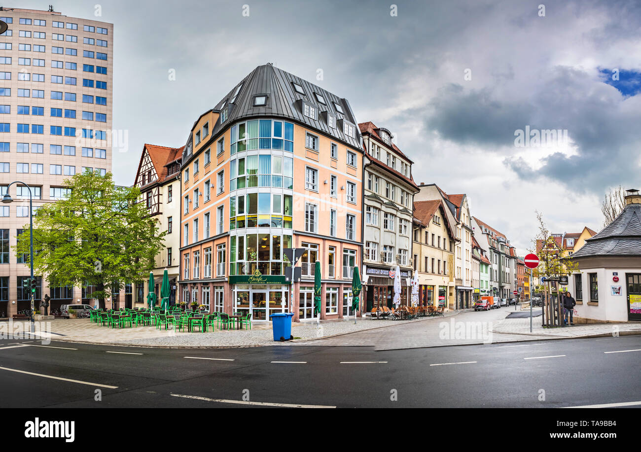 JENA, GERMANY - CIRCA APRIL, 2019: Johannisplatz of Jena in Thuringia ...
