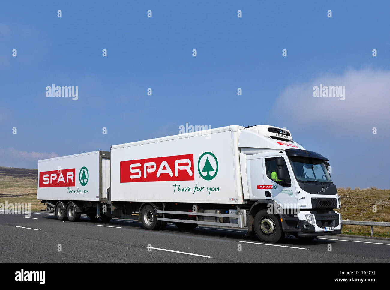 Spar, There for you, HGV with trailer. M6 Motorway, Southbound, Shap ...