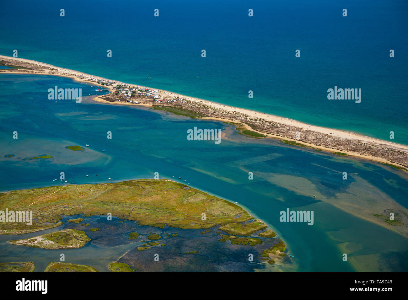 Ilha da Fuzeta island.Ria Formosa, natural park. Faro district. Algarve ...