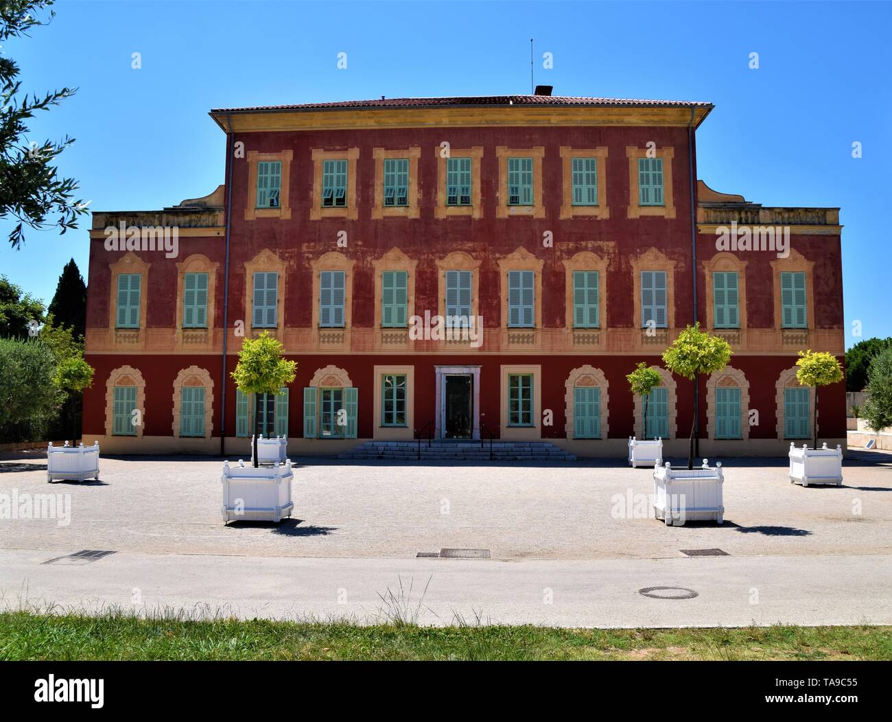 Nice, France, 2018. Exterior view of the Matisse Museum in Cimiez ...
