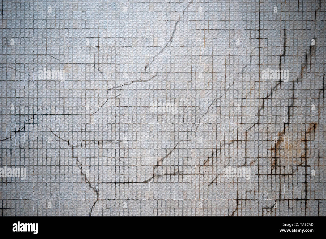 Cracked, Weathered And Stained White Tiling Stock Photo - Alamy