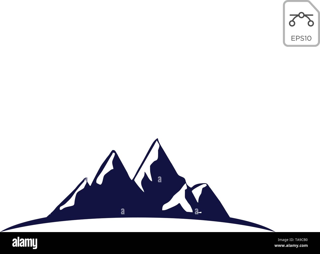 simple mountain rock logo monogram vector illustration - icon isolated ...