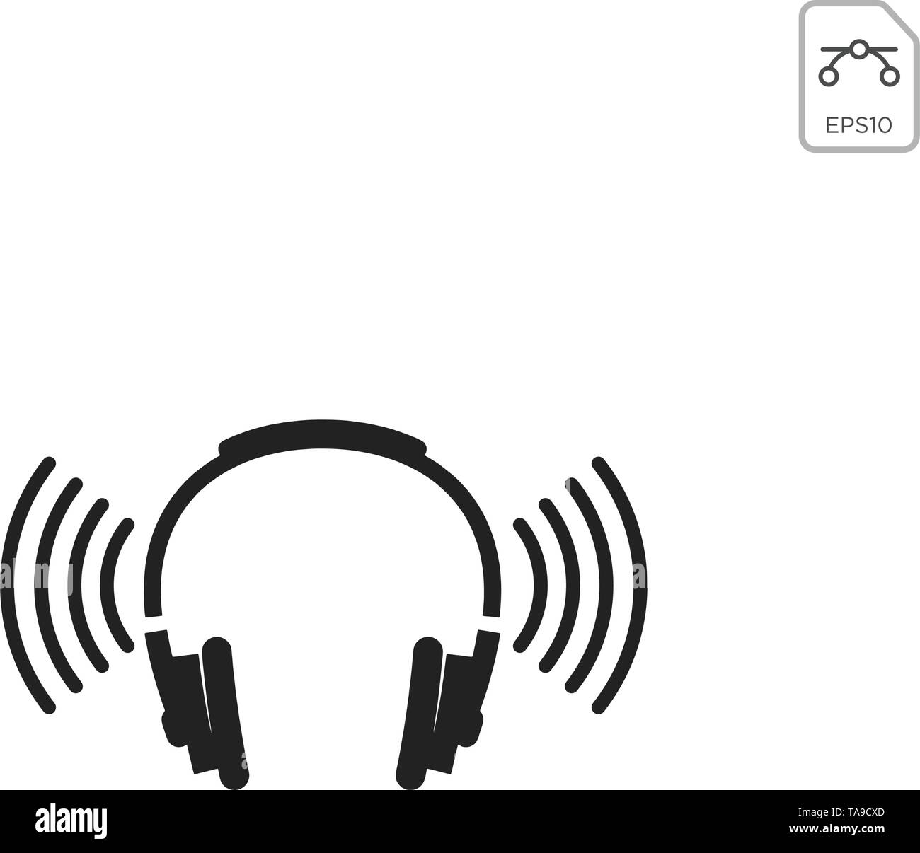 headphone wireless logo design or icon vector element isolated Stock ...