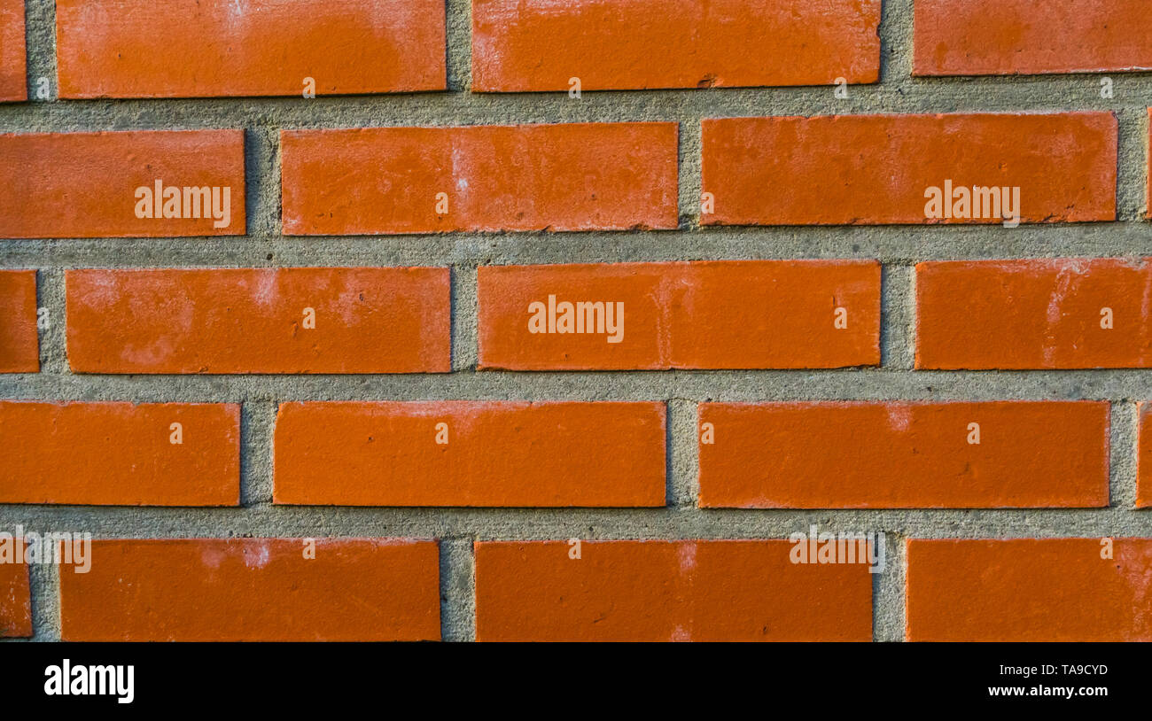 pattern of a Modern wall made of cement and orange bricks, Construction ...