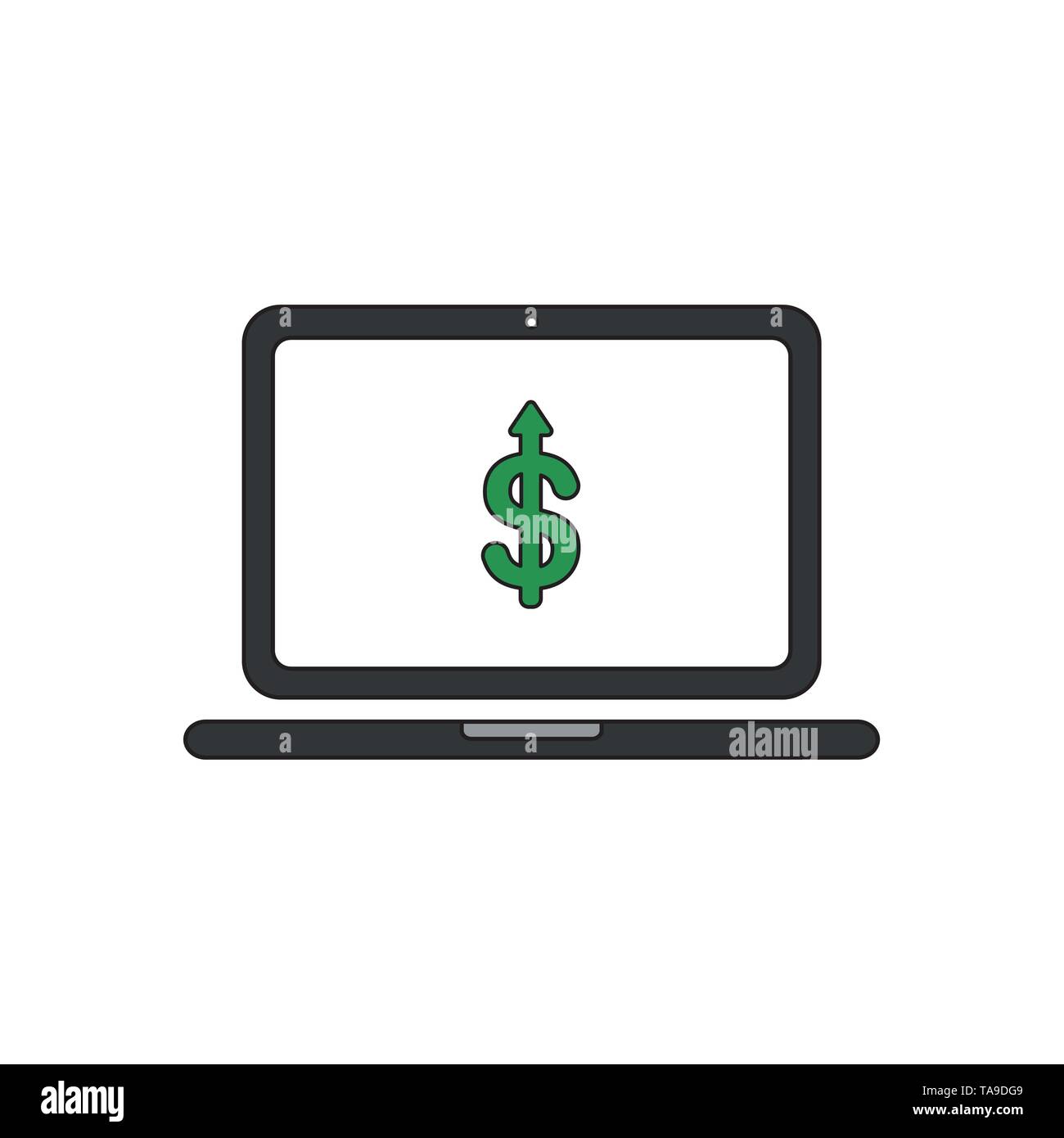 Vector illustration icon concept of dollar symbol arrow moving up ...