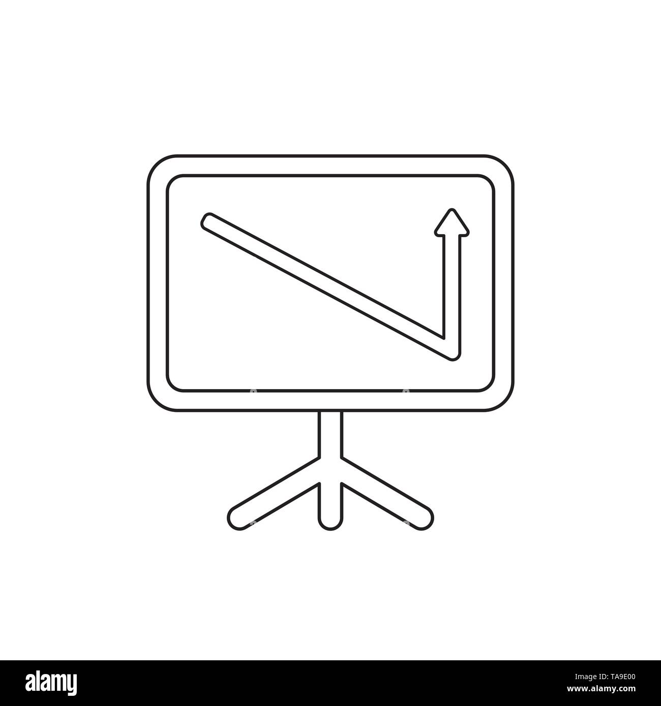 Vector icon concept of sales chart arrow down and up. Black outlines ...