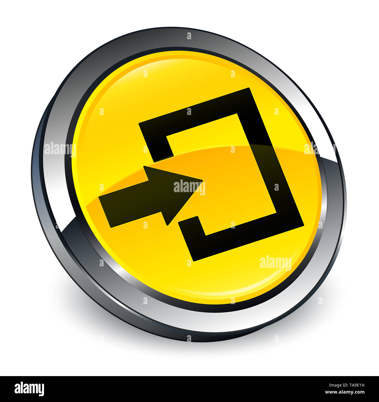 Login icon isolated on 3d yellow round button abstract illustration ...