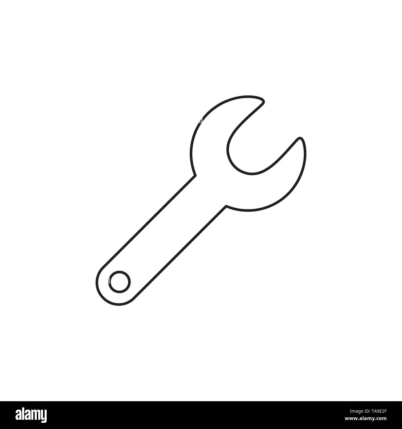 Vector icon concept of spanner. Black outlines Stock Vector Image & Art ...