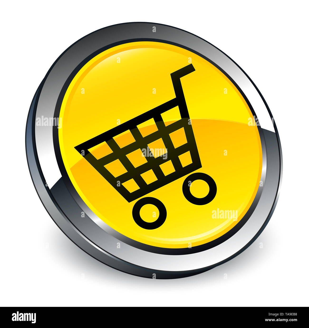 Ecommerce icon isolated on 3d yellow round button abstract illustration ...