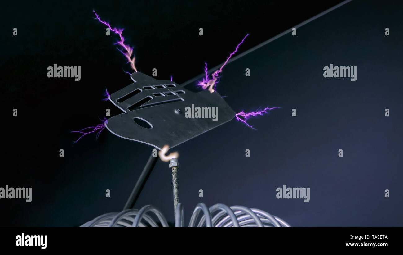 High-voltage experiment with Tesla coil Stock Photo - Alamy