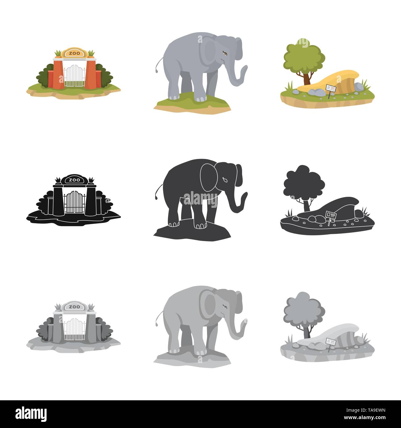 gate,elephant,trees,arch,cute,sand,brick,nursery,mound,wall,Africa ...