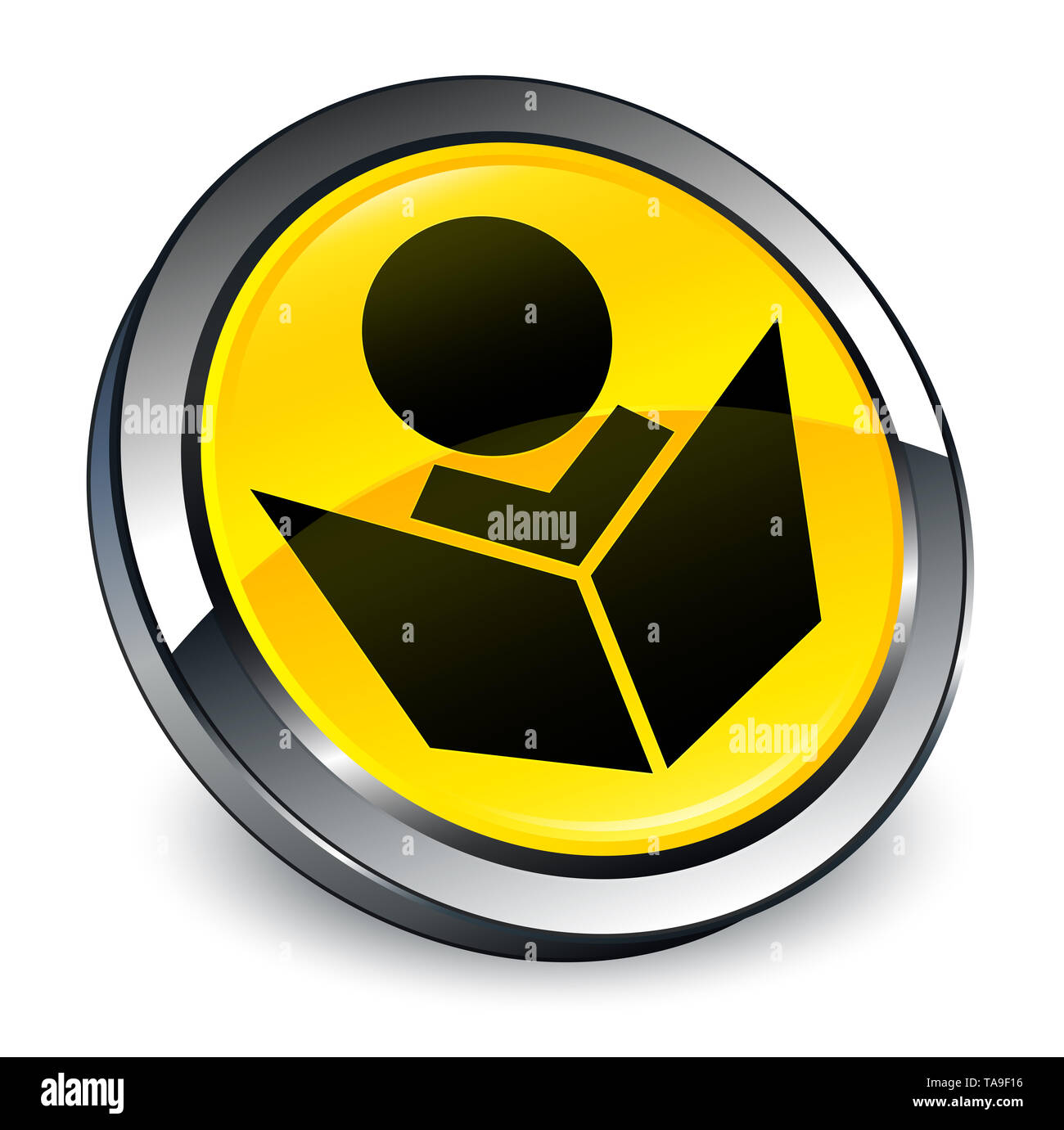 Elearning icon isolated on 3d yellow round button abstract illustration ...