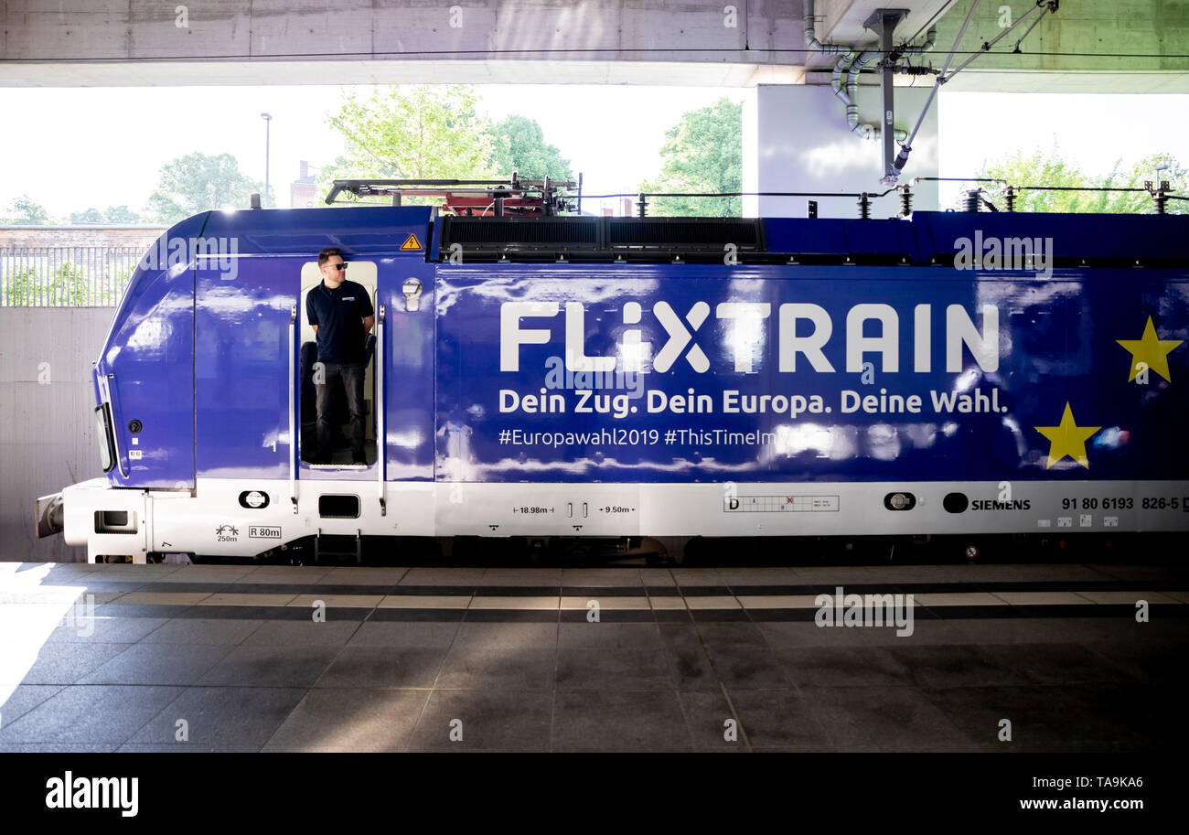 Cologne, Germany. 23rd May, 2019. Jannick Dahm, locomotive driver, is ...