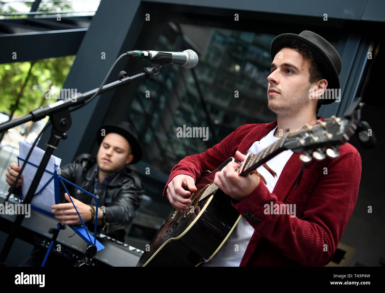 Berlin, Germany. 23rd May, 2019. Sebastian Kramm, singer, performs at ...