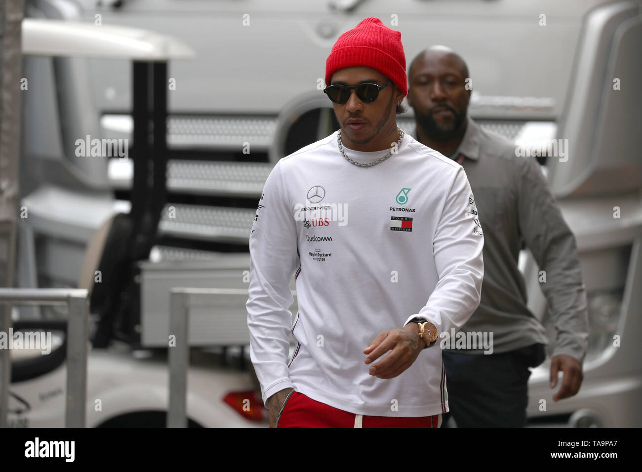 Monte Carlo, Monaco. 23th May, 2019. Lewis Hamilton of Mercedes AMG ...