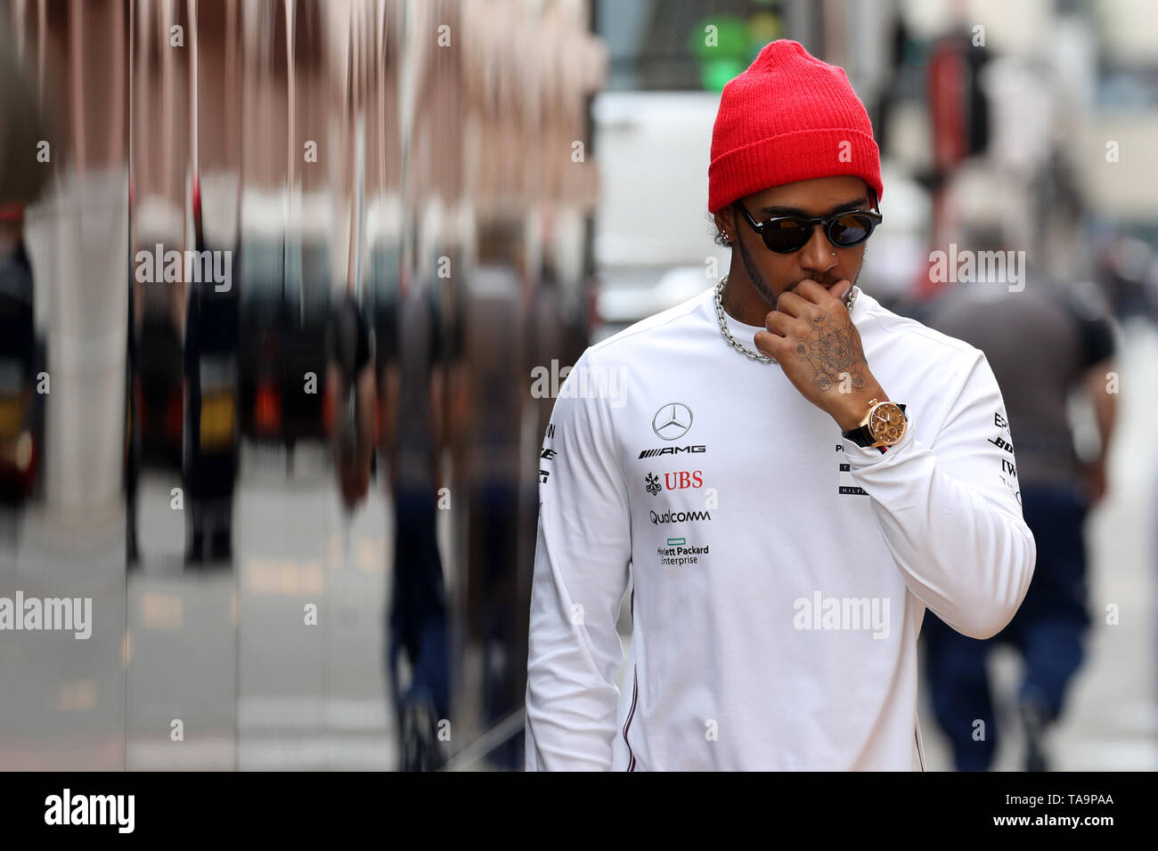 Monte Carlo, Monaco. 23th May, 2019. Lewis Hamilton of Mercedes AMG ...