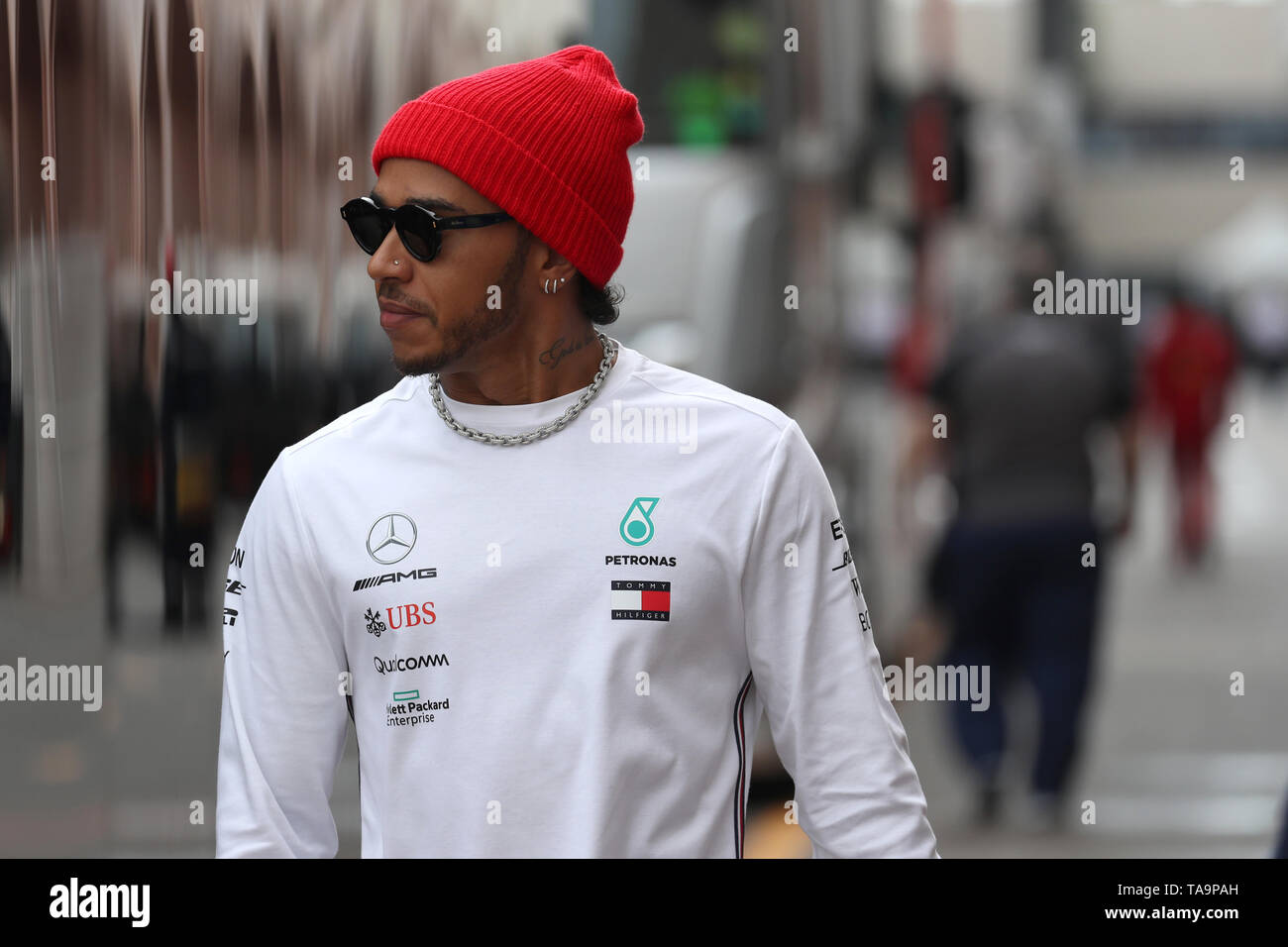 Monte Carlo, Monaco. 23th May, 2019. Lewis Hamilton of Mercedes AMG ...