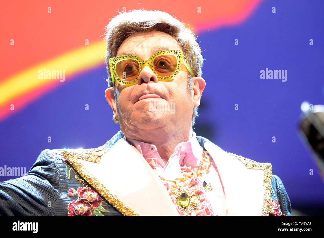 Elton John performs live on stage during the 'Farewell Yellow Brick ...