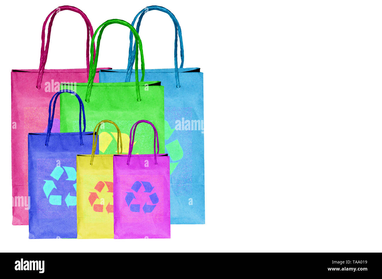 Many Paper bag on white background Stock Photo - Alamy