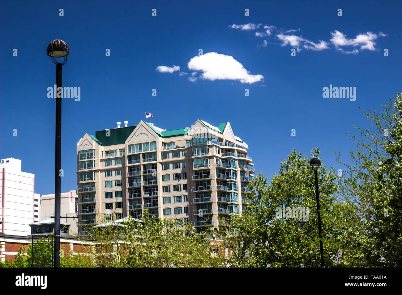 Modern Multi Story High Rise Building With Balconies Stock Photo - Alamy