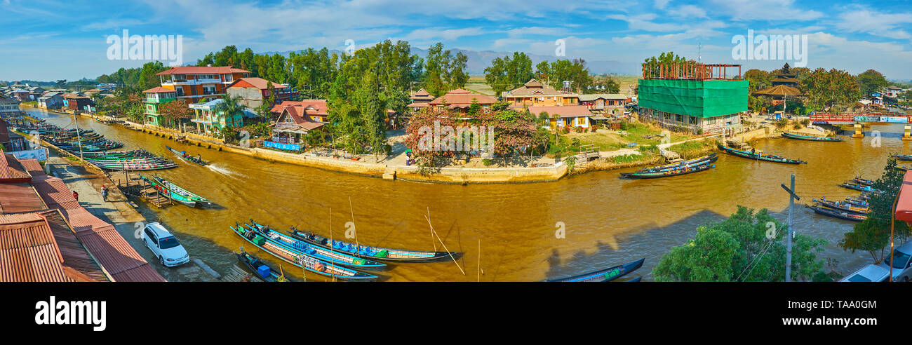 Southeast asia myanmar burma inlay lake houses hi-res stock photography ...