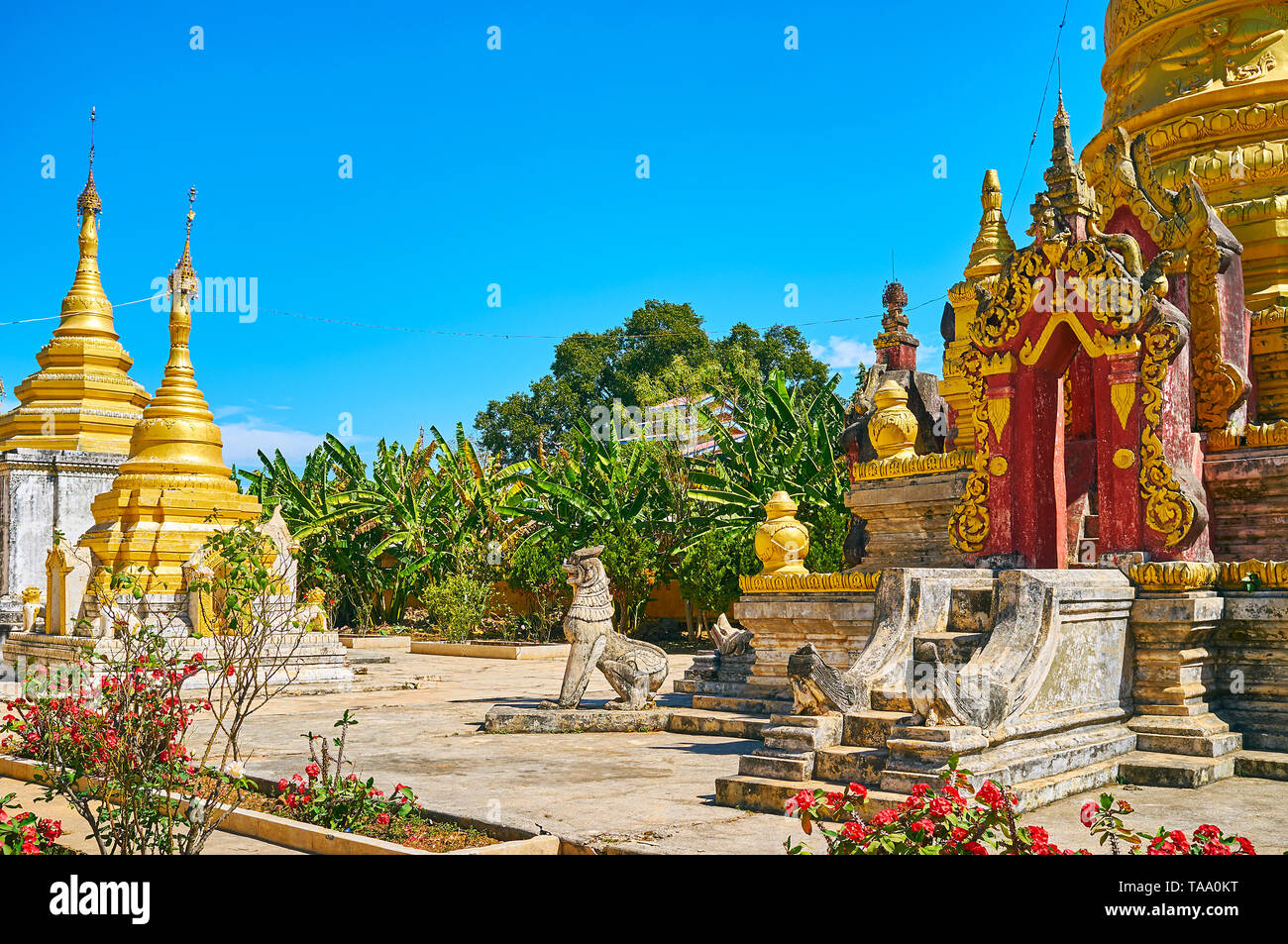 Myanmar mythical temple guardians hi-res stock photography and images ...